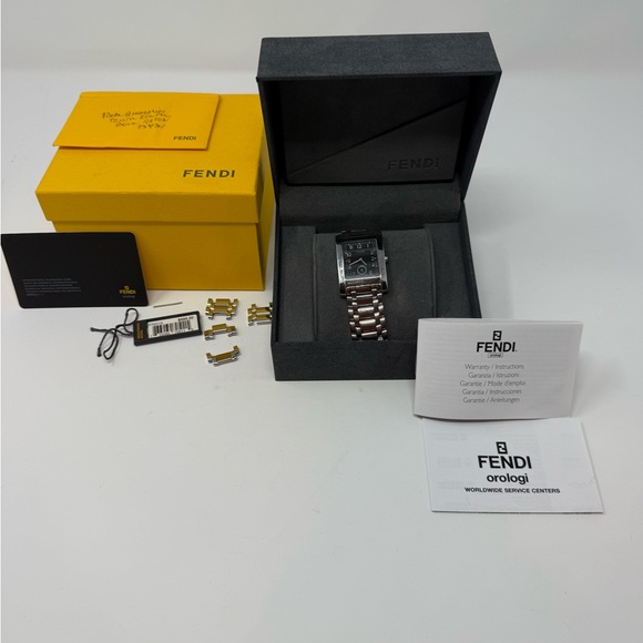 Fendi | Accessories | Fendi Womens Silver And Black Watch | Poshmark